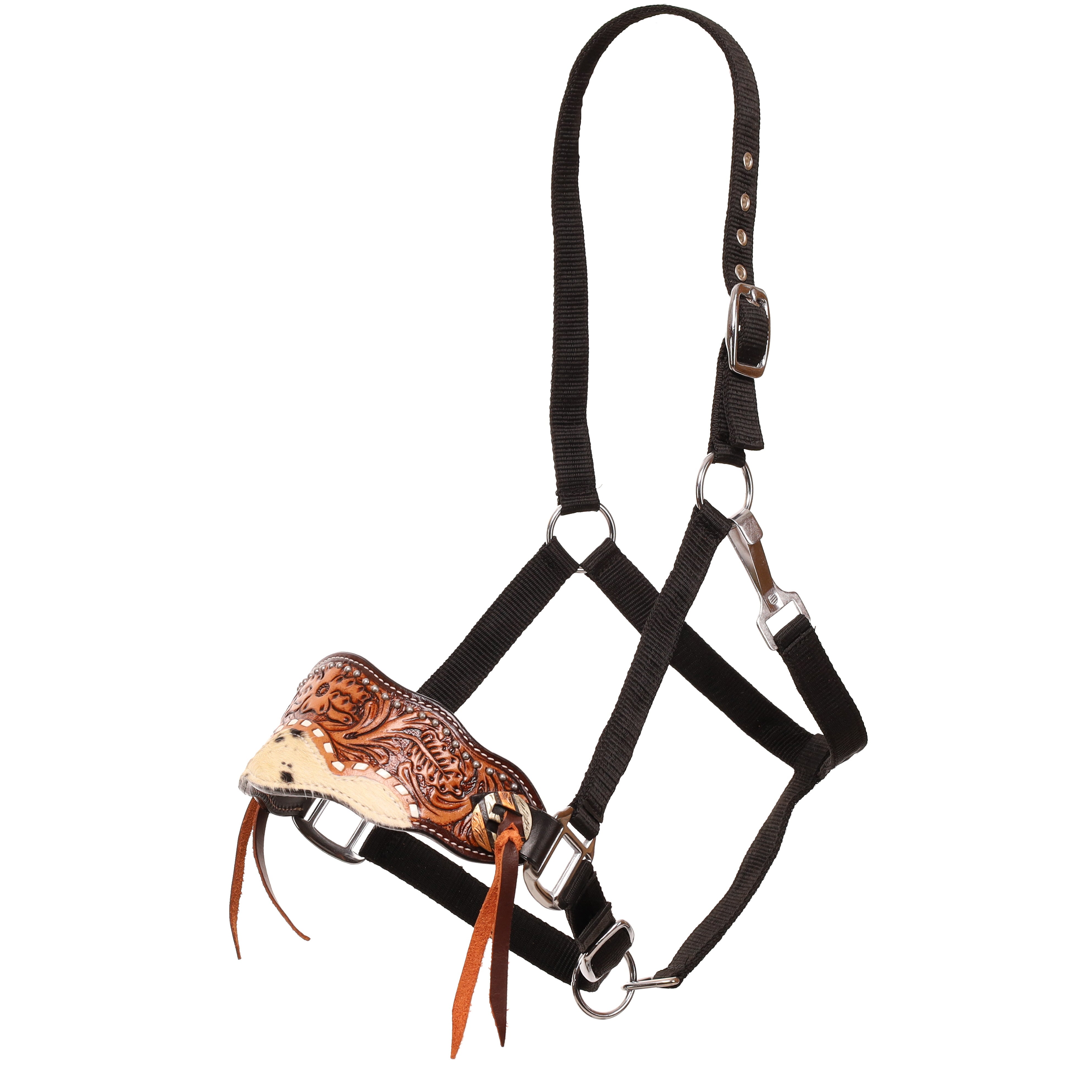 Licou Bronc Bloomhide avec nez en cuir | La Chambrière