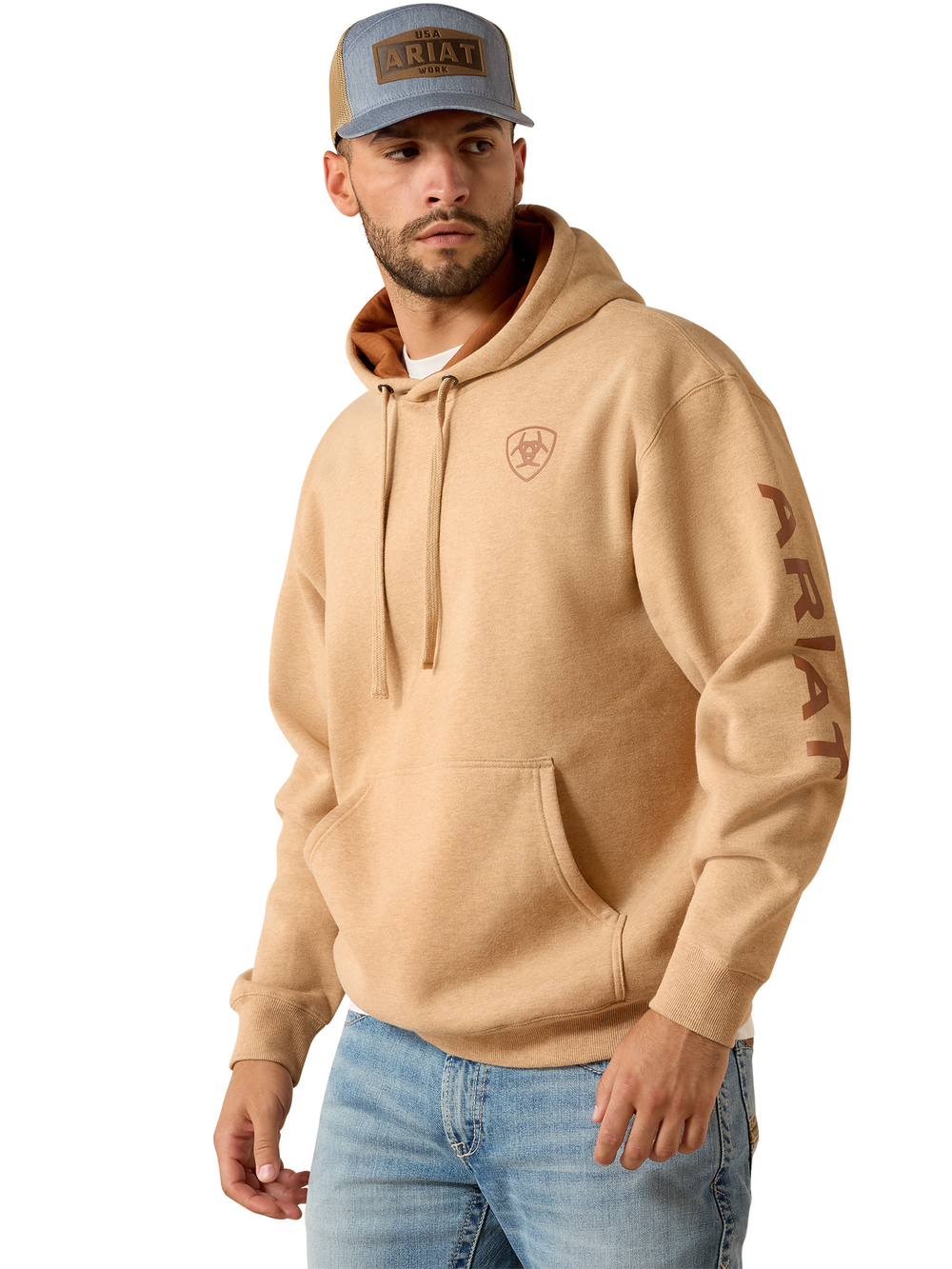 Hoodie ARIAT Logo Tan - Homme | 10071482 | La Chambrière