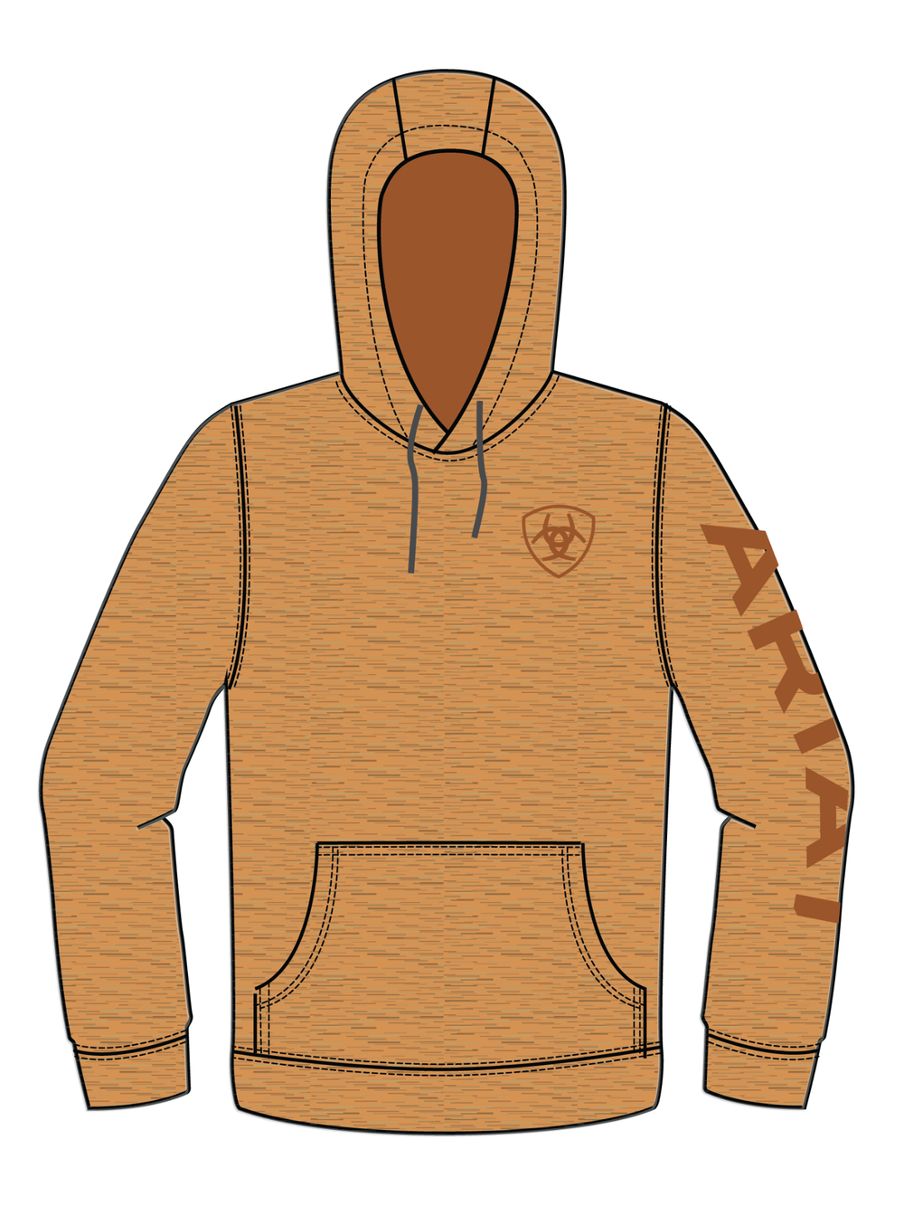 Hoodie ARIAT Logo Tan - Homme | 10071482 | La Chambrière